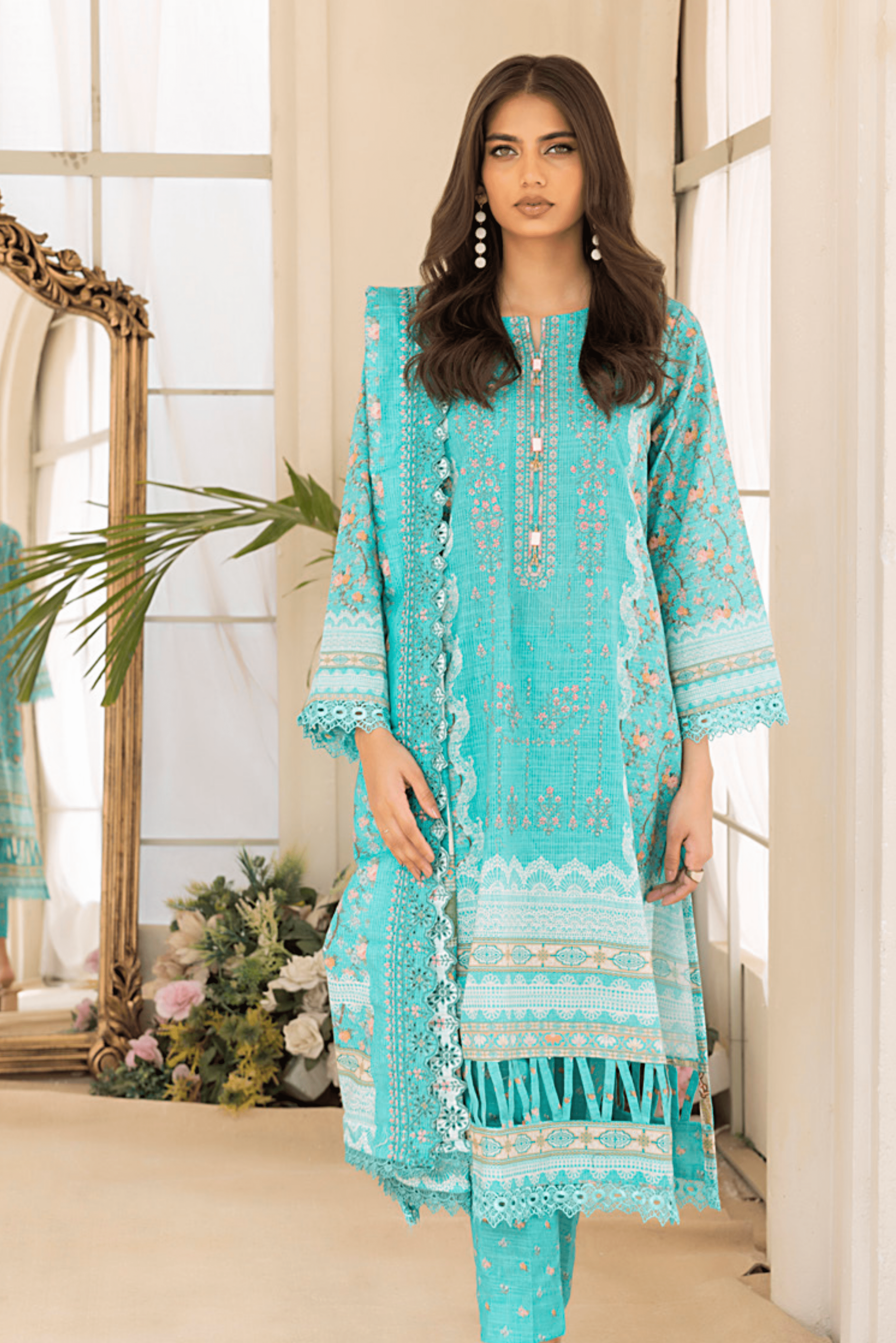 3 Pieces - Regalia Stitched Firoze Embroidered Khaddar Suit – Haq Baba